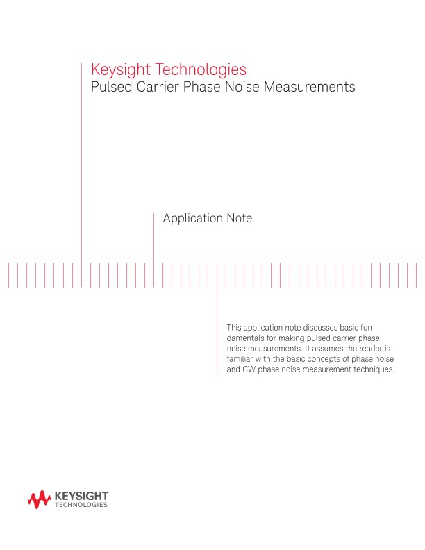Pulsed Carrier Phase Noise Measurements using Phase Detectors PDF Asset Page | Keysight